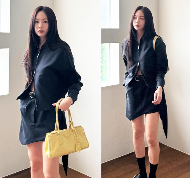 인`스타`그램 세상 | ‘168cm·49kg’ 9등신 명품 비율! 92년생 대세 배우, 지퍼 열린 시크美 미니룩 : ZUM 뉴스