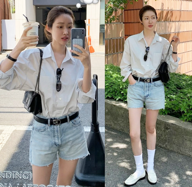인`스타`그램 세상 | “하얗고 예쁘다더니” 키까지 큰 170cm! 팔방미인 여배우, 청순 데님 쇼츠 여친룩 : ZUM 뉴스